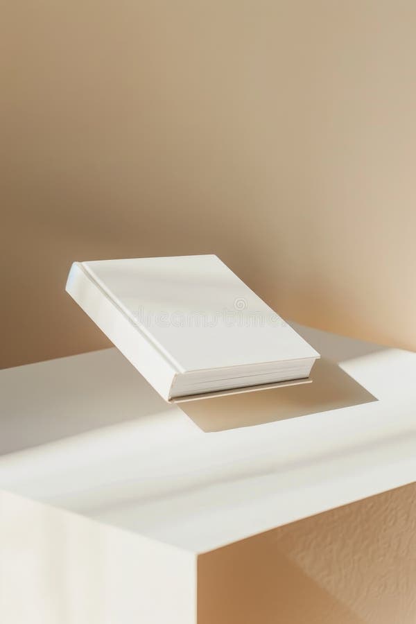 Blank White Book on Beige Background with Soft Shadow Stock Photo ...