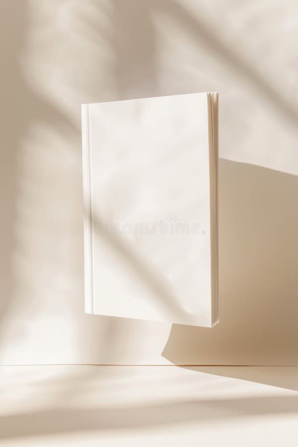 Blank White Book on Beige Background with Soft Shadow Stock Photo ...