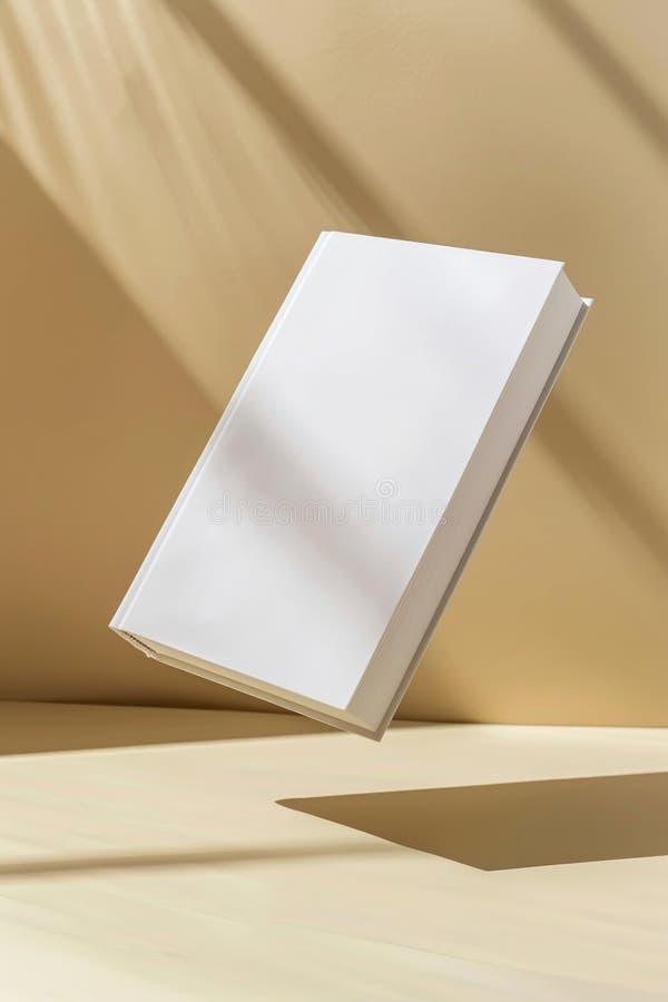 Blank White Book on Beige Background with Soft Shadow Stock Image ...