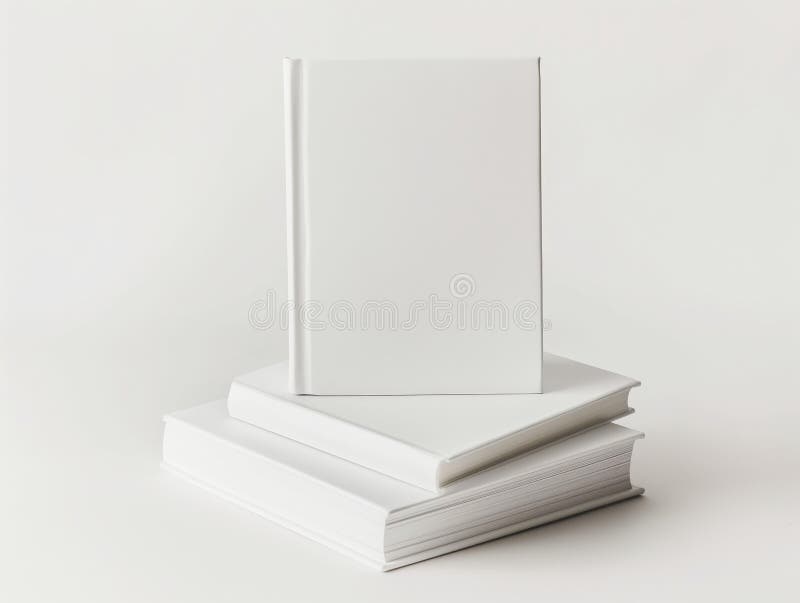 Blank White Book Covers on White Background Stock Photo - Image of ...