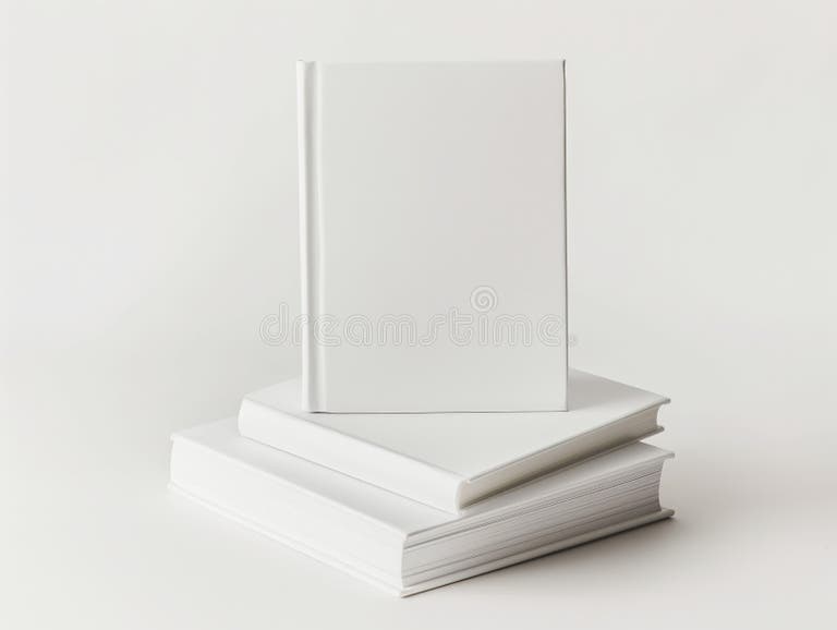 Blank White Book Covers on White Background Stock Photo - Image of ...