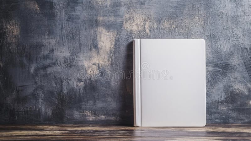 Blank White Book Mockup on Dark Gray Wall Stock Illustration ...
