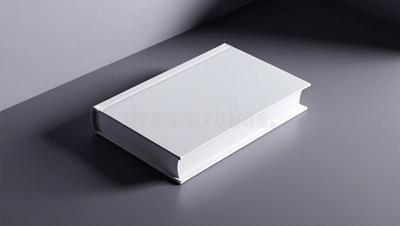Blank White Book Mockup on a Gray Background Stock Illustration ...