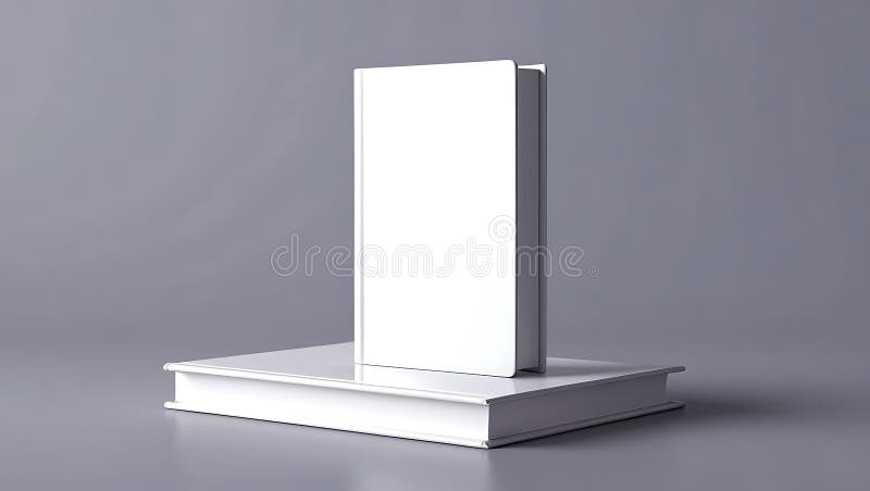 Blank White Book Mockup on a Gray Background Stock Illustration ...