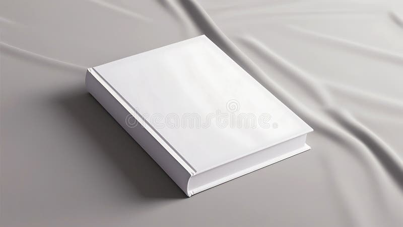Blank White Book Mockup on a Gray Background Stock Illustration ...