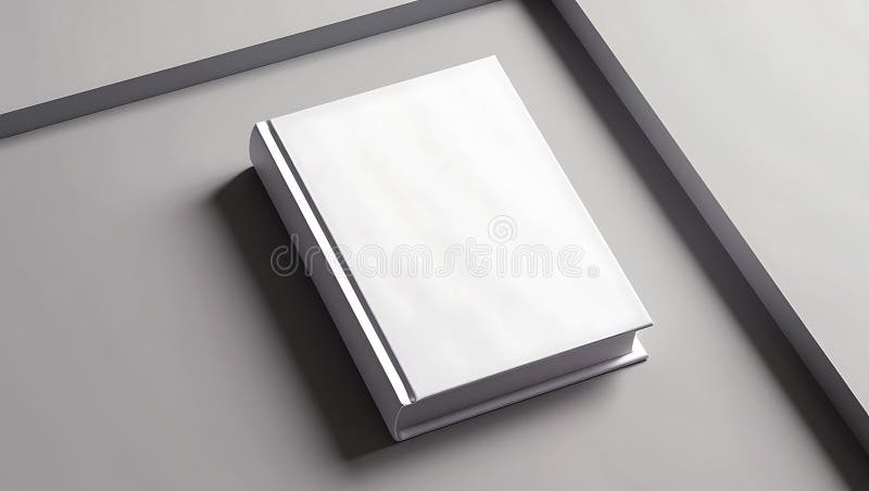 Blank White Book Mockup on a Gray Background Stock Illustration ...