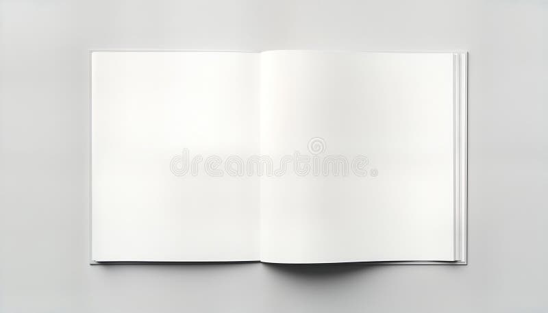 Blank White Book Open Showing Clean Pages. Empty Pages Offer Template ...