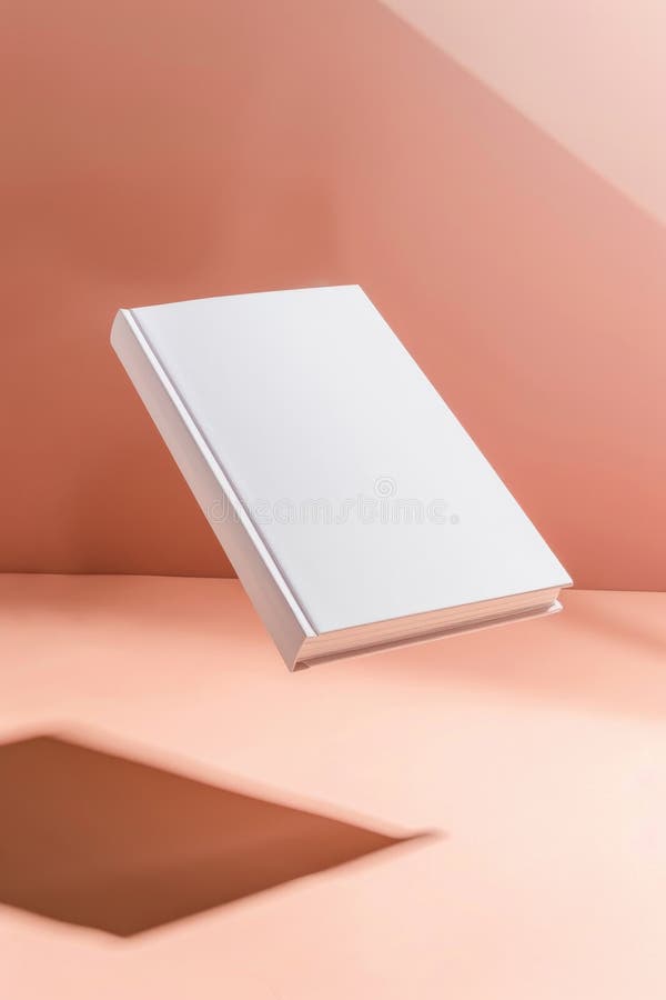 Blank White Book on Pink Background with Soft Shadow Stock Image ...