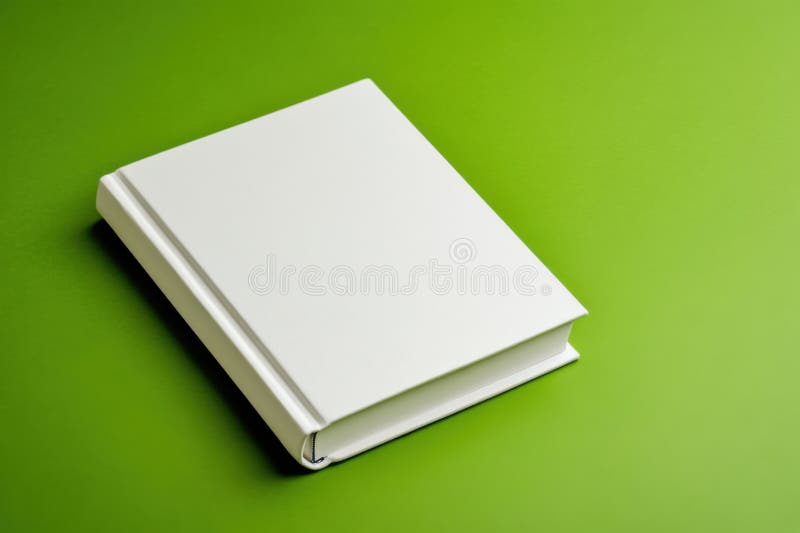 Minimalist Book Mockup with a Blank White Cover on a Vibrant Green ...
