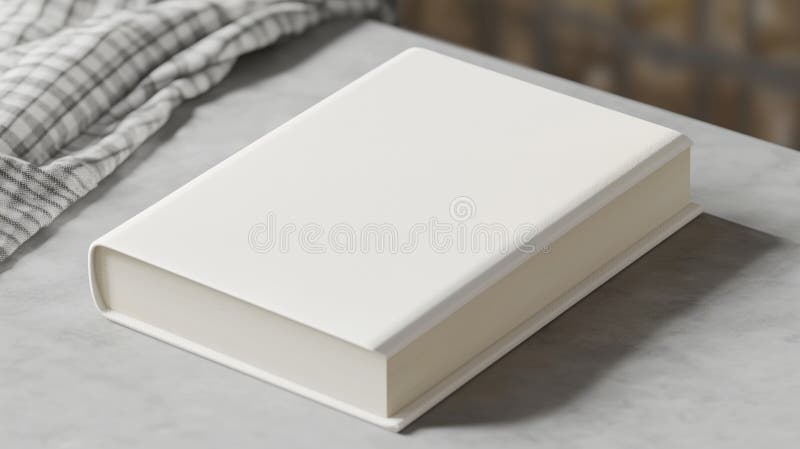Blank White Book on Table, Minimalistic Design, Soft Lighting Stock ...