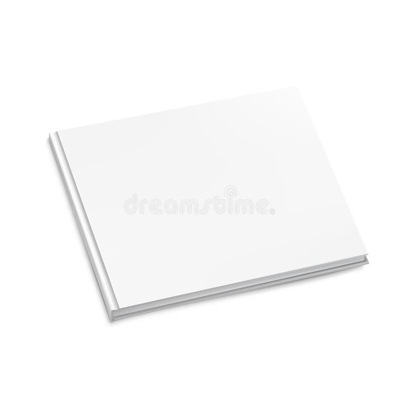 Blank White Booklet Brochure Cover Mockup. Vector Stock Vector ...