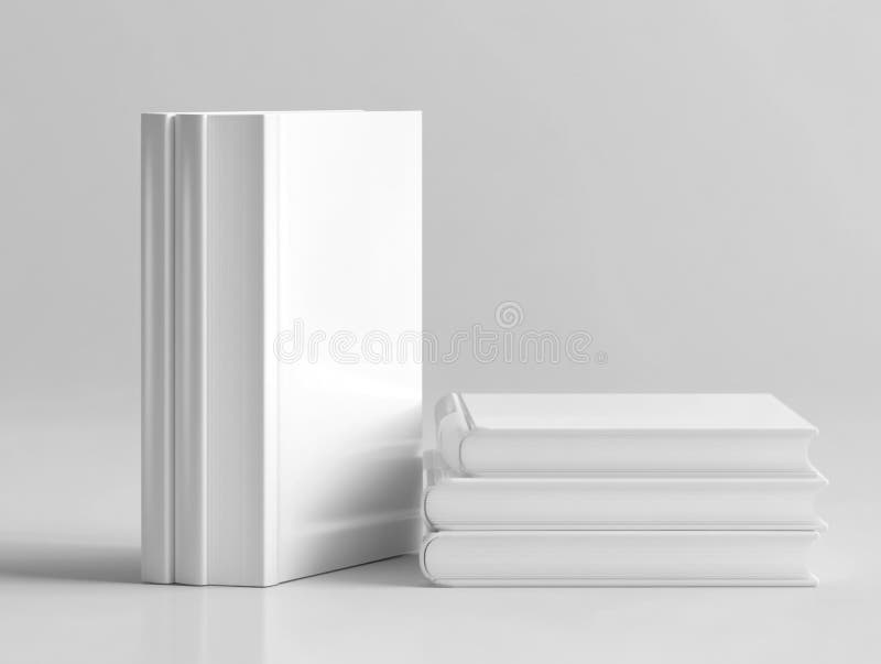 Blank White Books Mockup Stack Single Education Publishing Literature ...