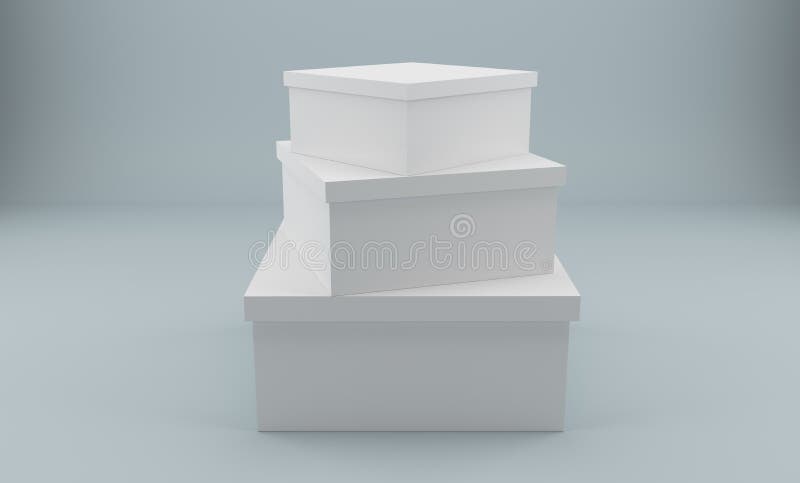 Blank White Box Isolated on White. 3d Rendering. Stock Illustration ...