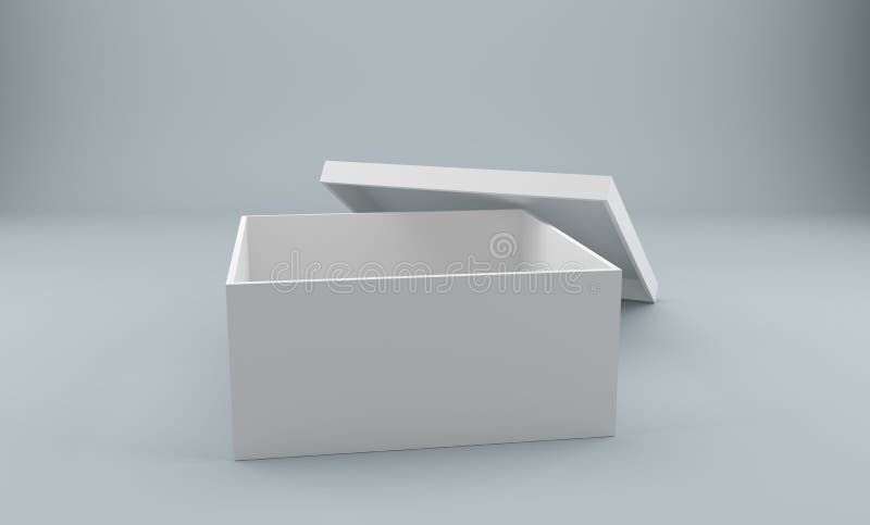 Blank White Box Isolated on White. 3d Rendering. Stock Illustration ...