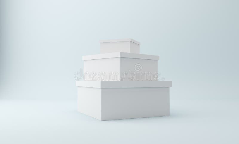 Blank White Box Isolated on White. 3d Rendering. Stock Illustration ...