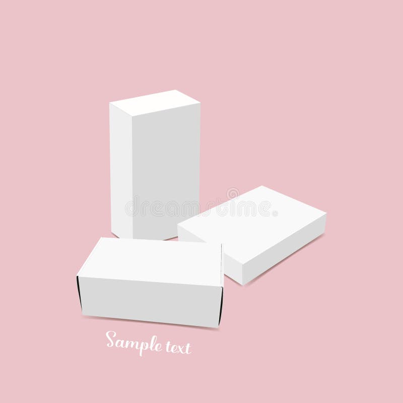 Blank White Box Mock Up. Vector Illustration Stock Vector ...