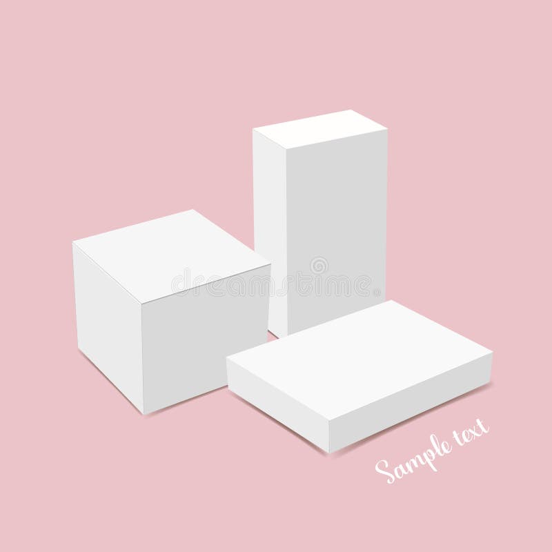 Blank White Box Mock Up. Vector Illustration Stock Vector ...