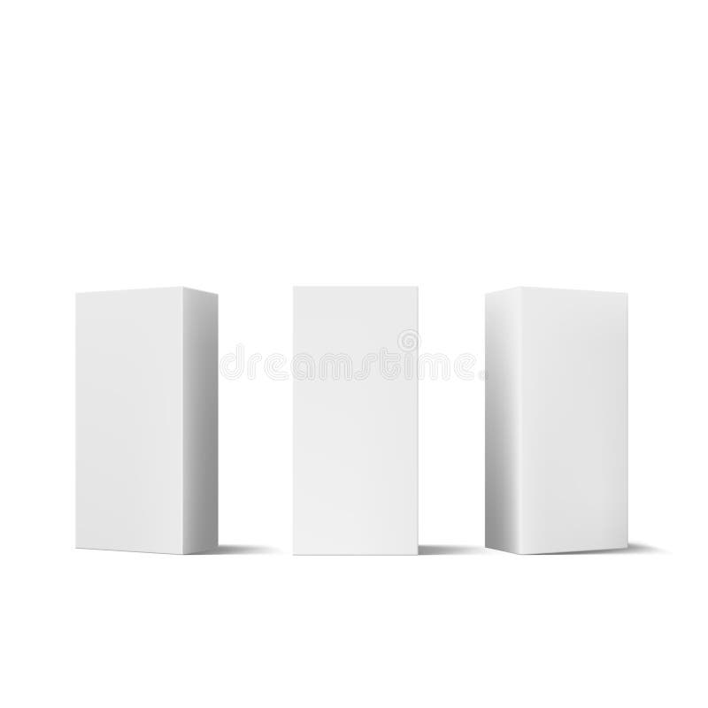 Blank White Box Mockup Packaging Set for Product Design Vector Stock ...