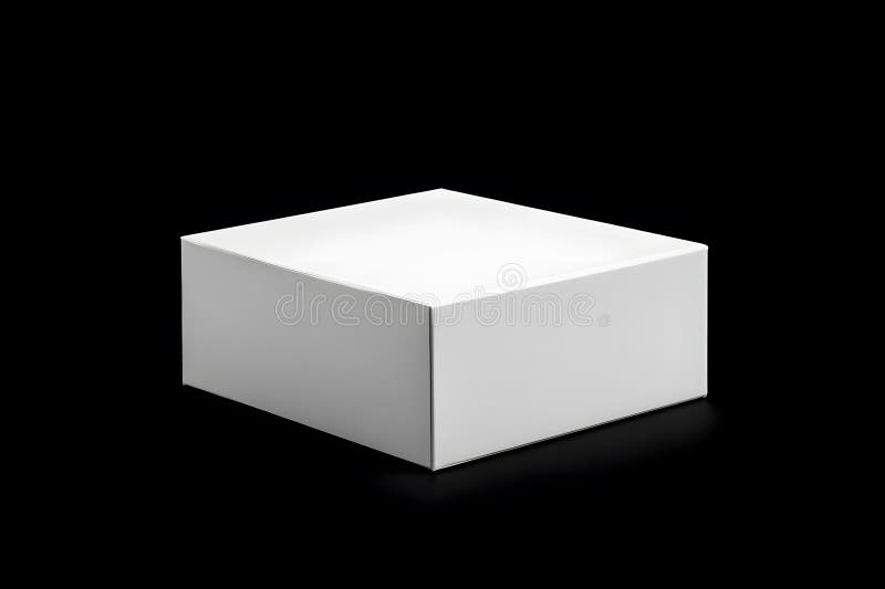 Blank White Box Mockup, a Simple, Square Cardboard Package for Product ...