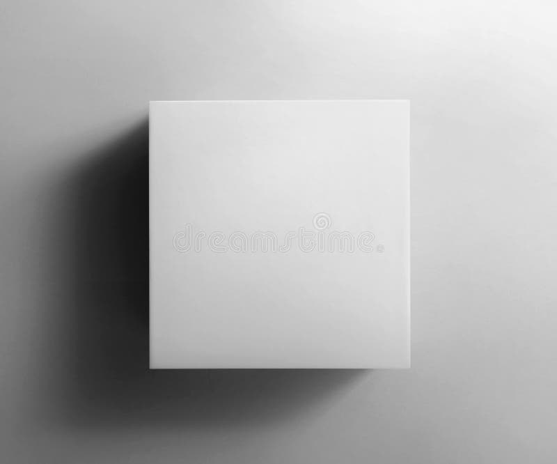 Blank White Box Top View with Shadow Stock Photo - Image of board ...