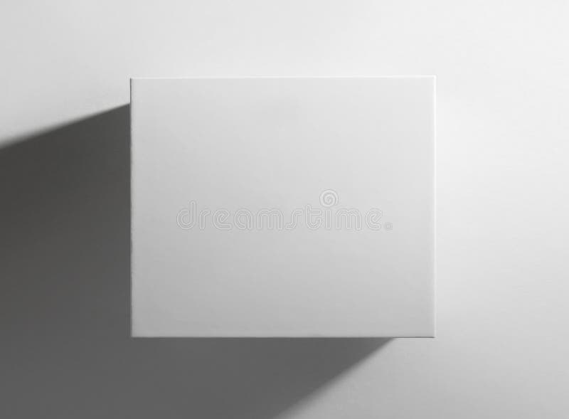 Blank White Box Top View with Shadow Stock Illustration - Illustration ...