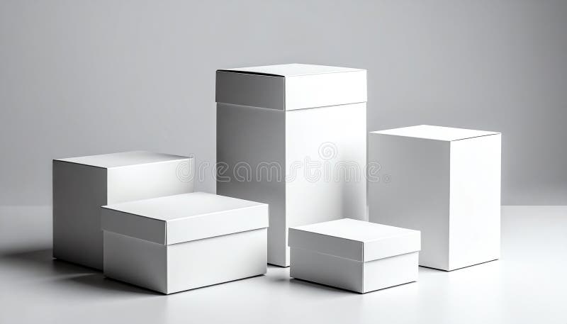 Blank White Boxes on Gray Background Stock Illustration - Illustration ...