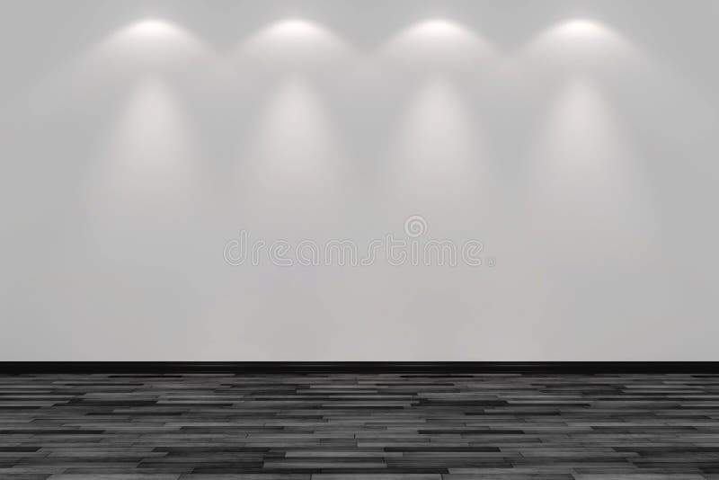 Blank White Brick Wall Lit by Four Spot Lights Stock Illustration ...