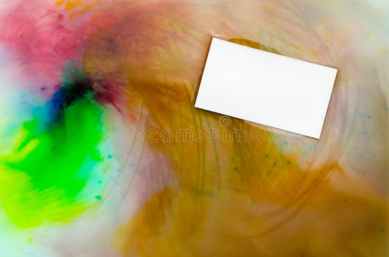 Blank White Business Card on a Multicolored Abstract Background ...