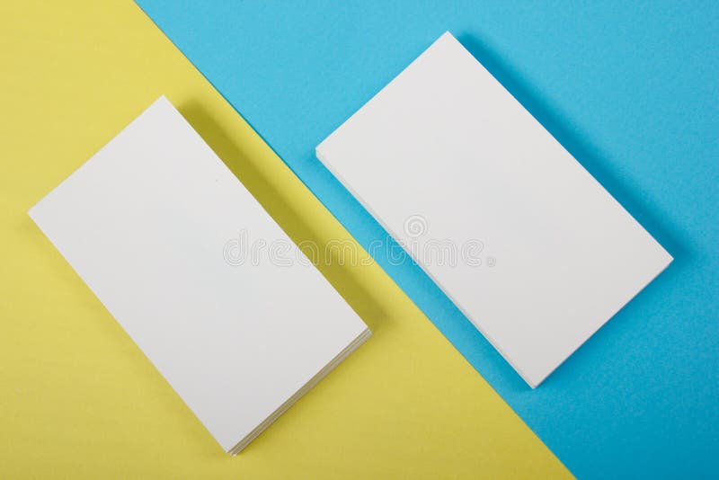 Blank White Business Cards on Color Background Stock Image - Image of ...
