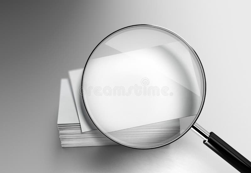 Blank White Business Cards Stack Mockup Under the Magnifying Glass ...