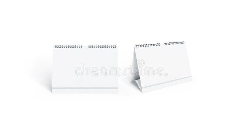 Blank White Calendar Mock Up Front and Side View Set Stock Illustration ...