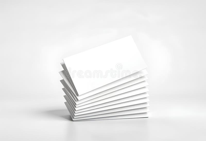 Blank White Calling Business Cards Stack Mockup, No Gravity, 3d ...