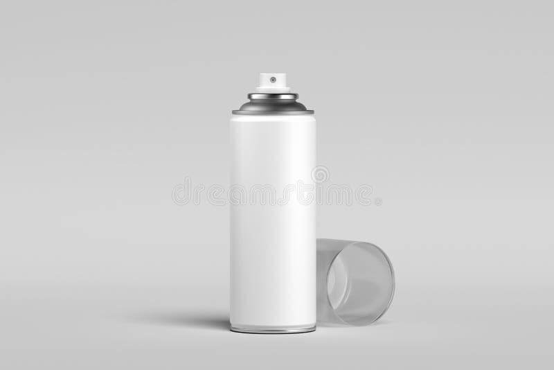 Blank White Can of Spray Paint on Isolated on White Background. 3d ...