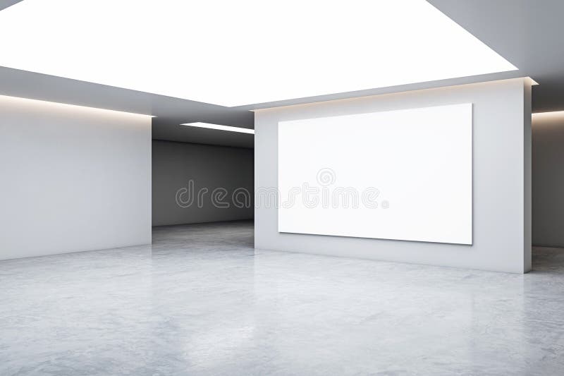 Blank White Canvas on a Gallery Wall, Modern and Clean Design, with an ...