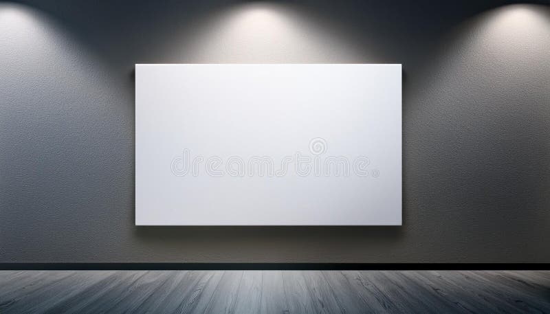 Blank White Canvas on a Gallery Wall, Modern and Clean Design, with an ...