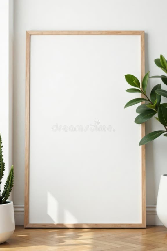 Blank White Canvas in Simple Frame, Ready for Design , Canvas, Digital ...