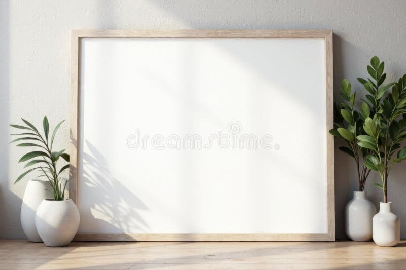 Blank White Canvas in Simple Frame, Ready for Design , Neat, Texture ...
