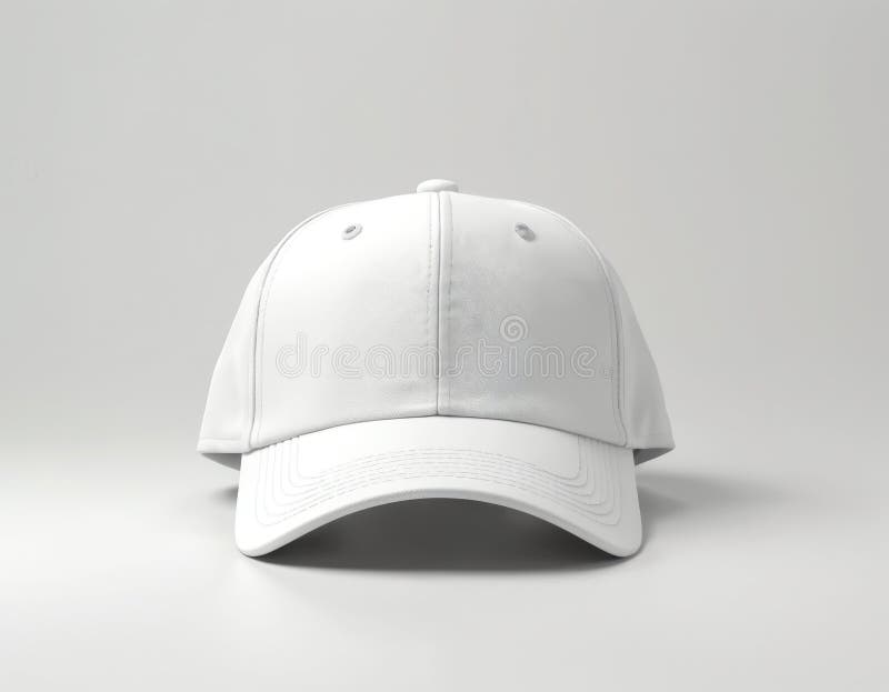 Blank White Cap Lies on White Background. Simple Design for Branding ...