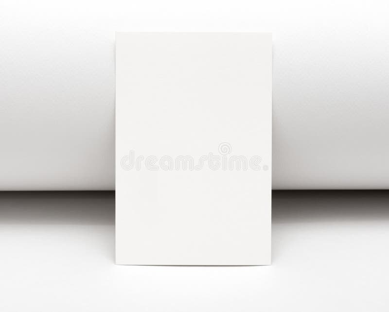 Blank white card stock photo. Image of mock, curl, beige - 57280480