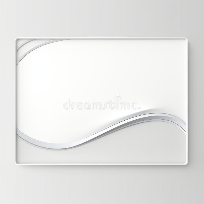 A Blank White Card with a Curved Edge on a Gray Background Stock ...
