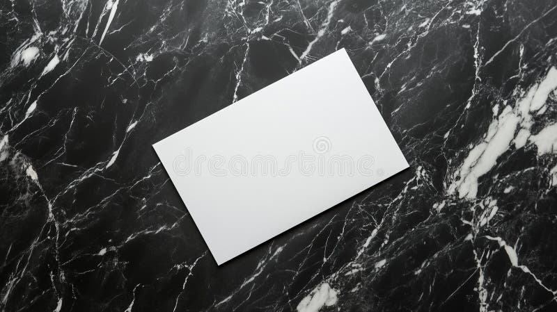 Blank White Card on Marble Surface High-Quality Mockup with Realistic ...