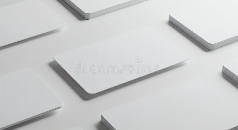 Blank White Card Mockups with Rounded Corners for Design Presentation ...