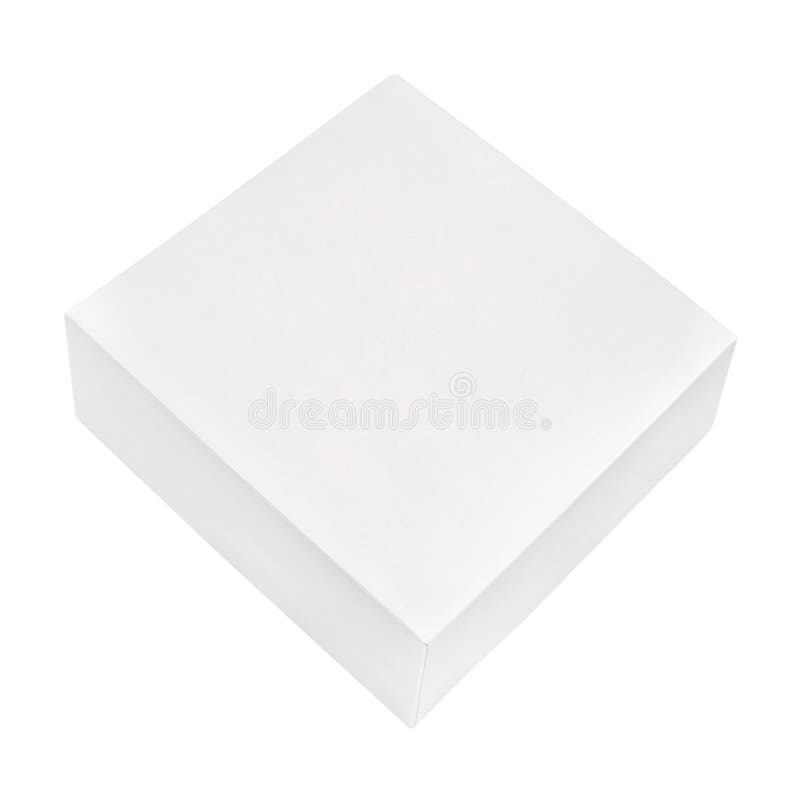Blank White Cardboard Box Isolated on White Background. Square Paper ...