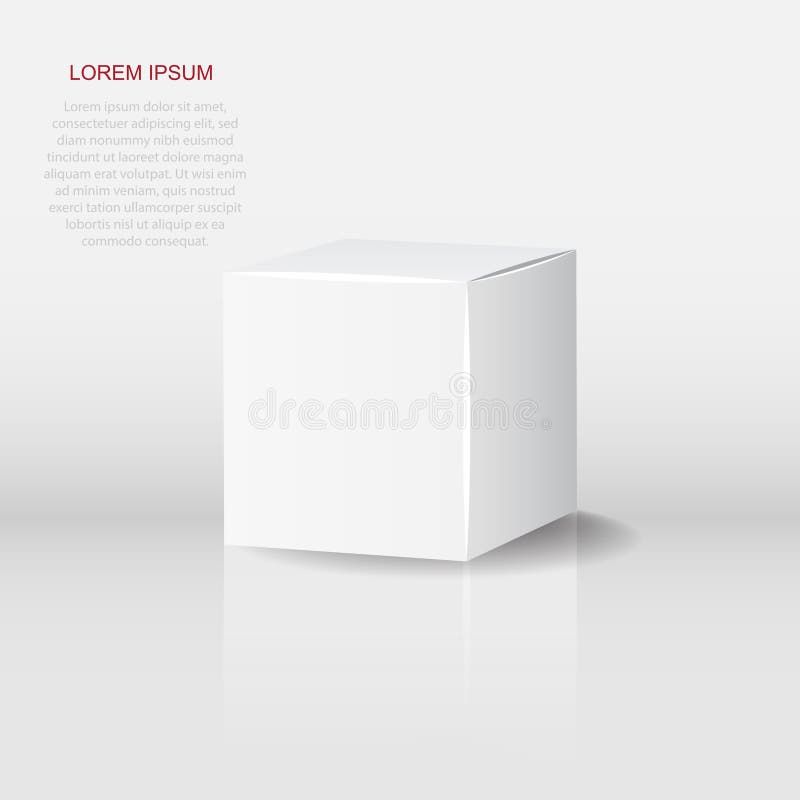 Blank White Carton 3d Box Icon. Box Package Mockup Vector Illustration ...
