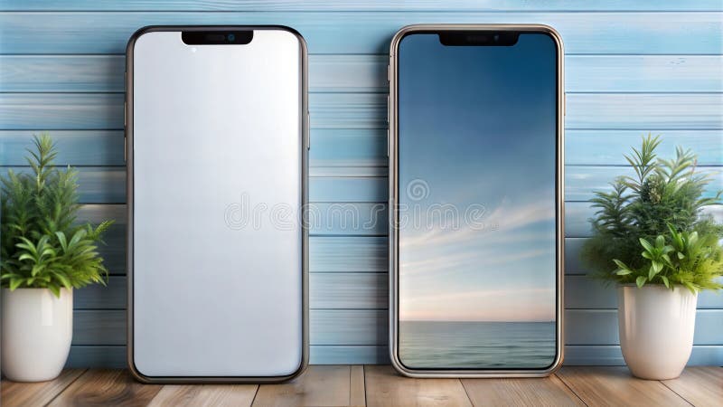 Blank White Cell Phone Template.Mockup Blank Stock Image - Image of ...