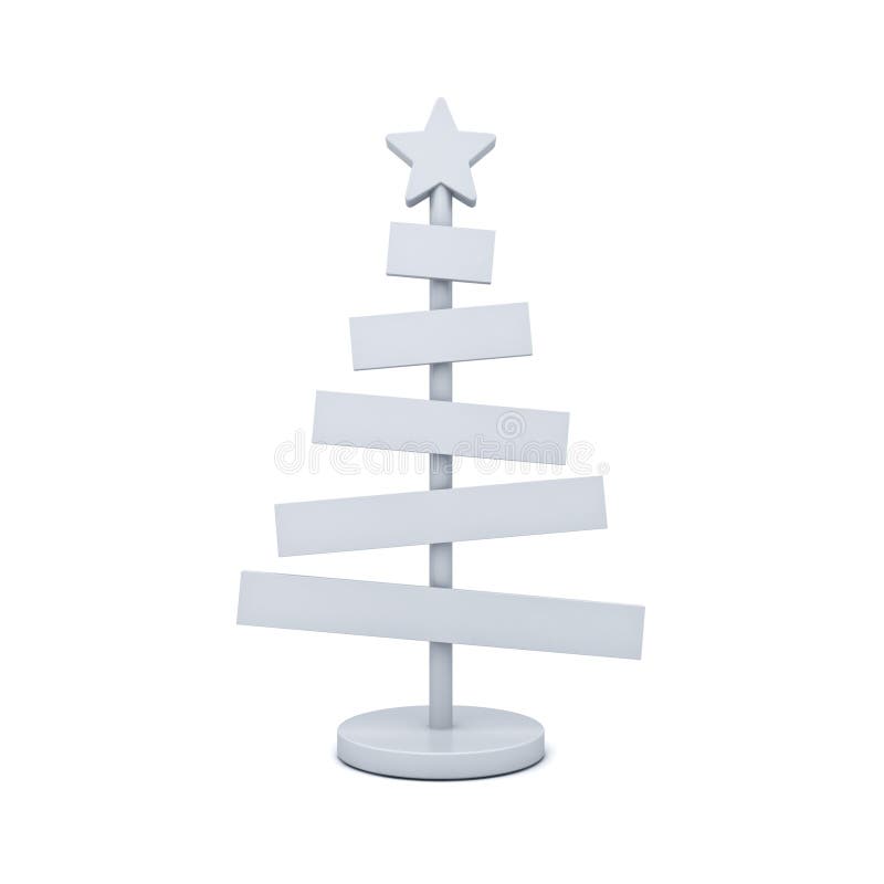 Blank White Christmas Tree Sign Stand Isolated on White Background with ...
