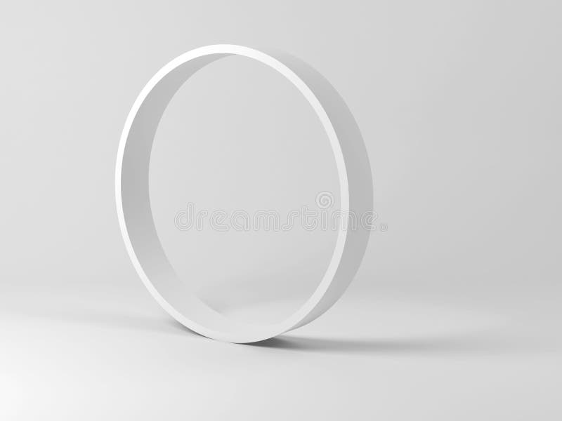 Blank White Circle in an Empty Studio, 3d Render Stock Illustration ...