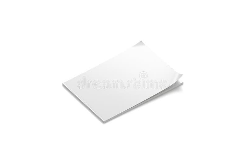 Blank White Closed Magazine Mock Up, A5 Side View Stock Illustration ...