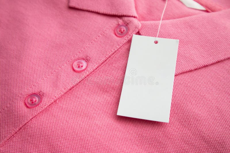 Blank White Clothes Tag Label on New Shirt Stock Image - Image of ...