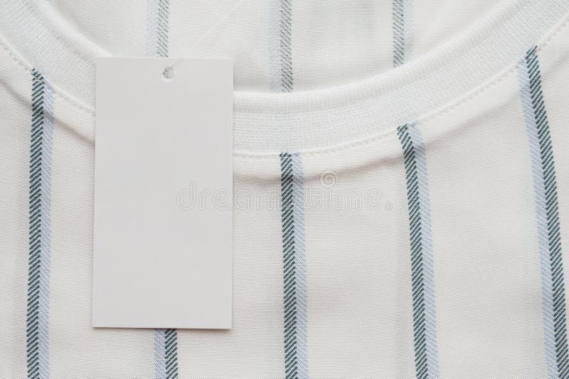 Blank White Clothes Tag Label on New Shirt Stock Photo - Image of clean ...